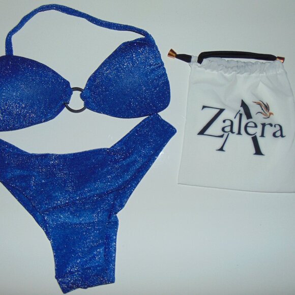 Zalera | Swim | Zalera Brazilian Bikini Cheeky Blue Sparkle Sizes S M L ...